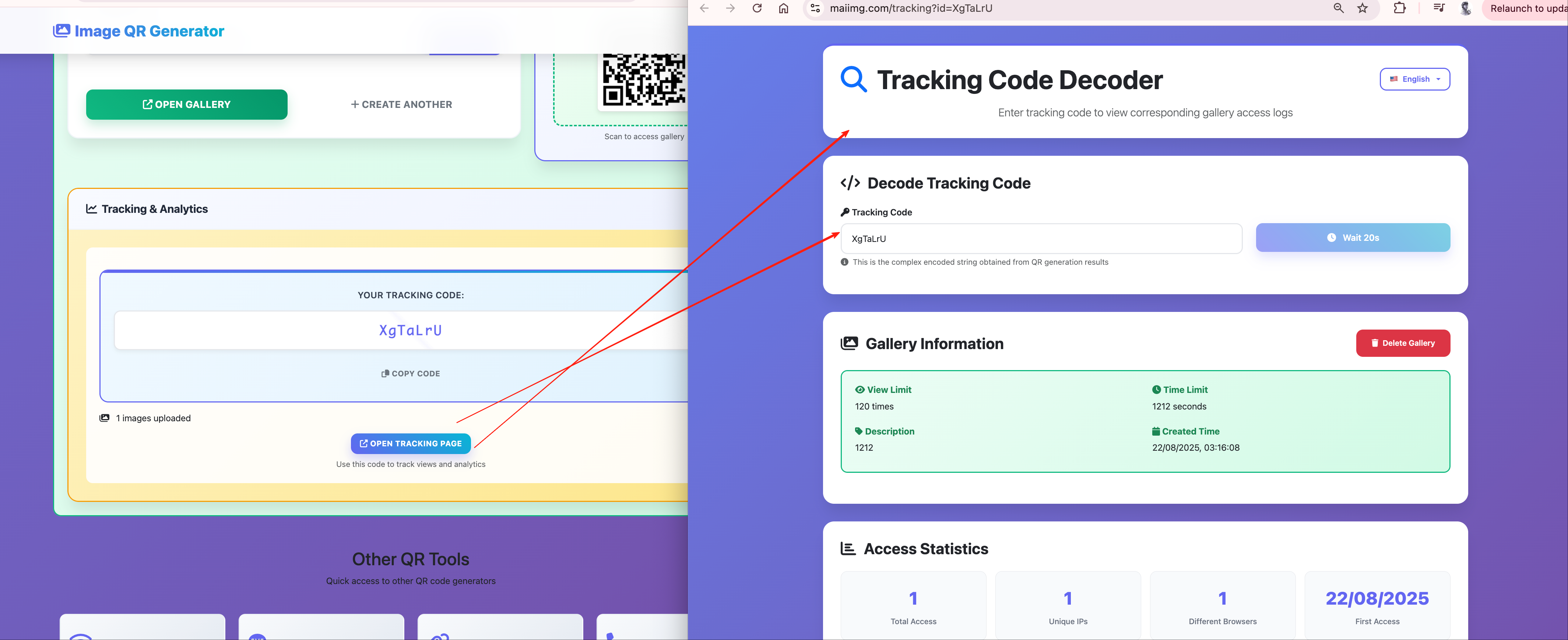 Maiimg: Share Images Smarter with Tracking and Control
